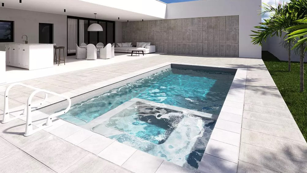 Rectangular Swimming Pool With Spa Home
